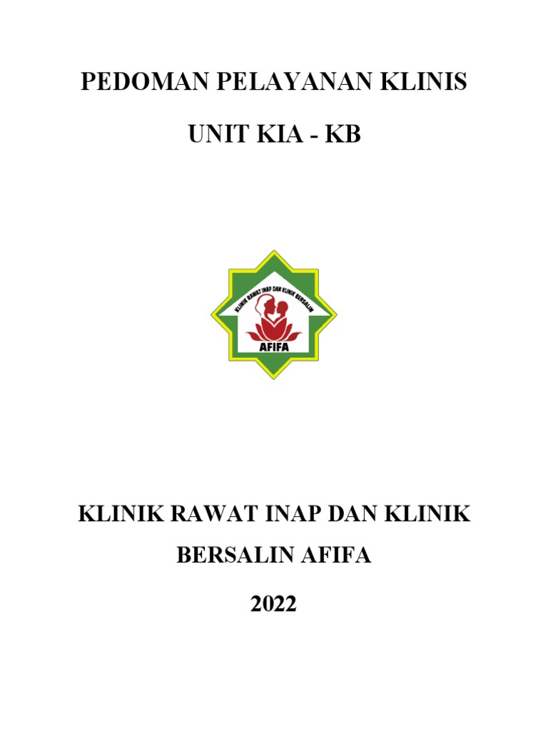 Pedoman Pelayanan Klinis Unit Kia-Kb Klinik Afifa | PDF