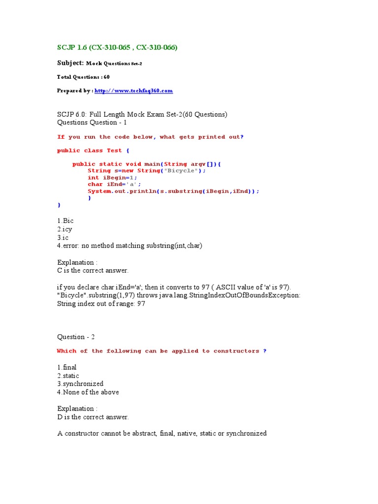 Ocjp 2 Notes Java Pdf Method Computer Programming Class Computer Programming