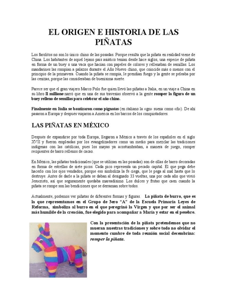 El Origen e Historia de Las Piñatas | PDF