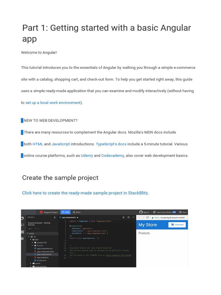 Getting Started With A Basic Angular App Pdf World Wide Web Internet And Web
