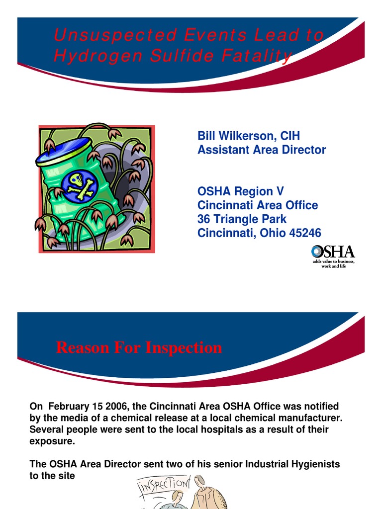 Unsuspected Events Lead To Hydrogen Sulfide Fatality: Bill Wilkerson ...