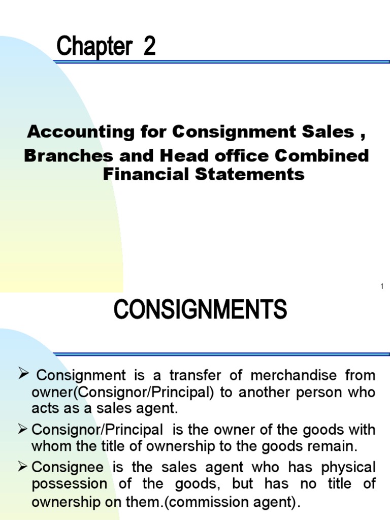 Consignment Sales and Branch Accounting Guide | PDF | Retained Earnings ...