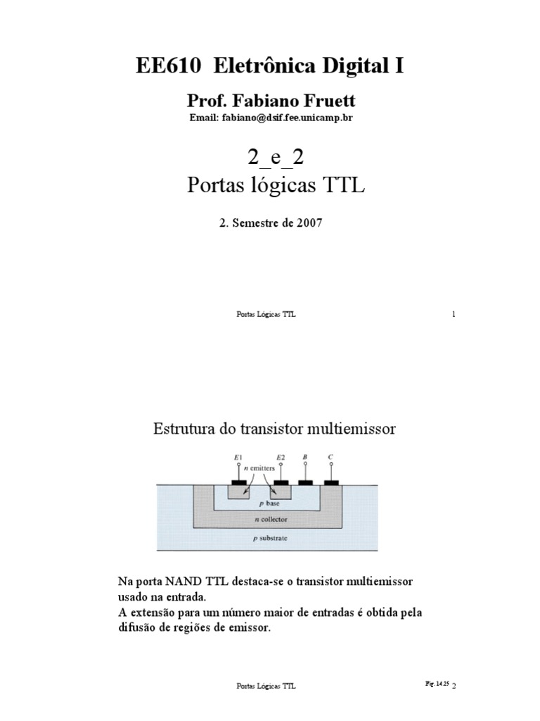 Portas Lógicas TTL: Análise da Porta NAND e suas Melhorias para Aumento de Velocidade | PDF ...