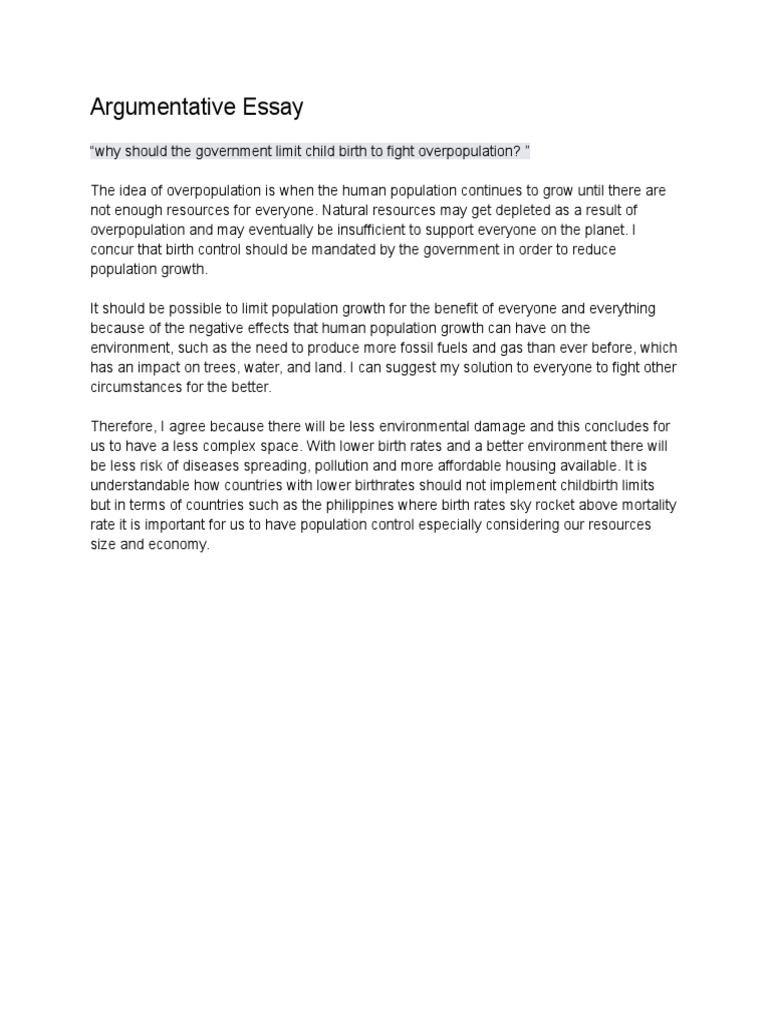 Argumentative Essay | PDF