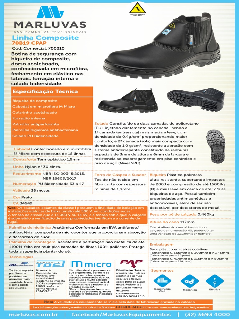70b19-cpap-BOTINA MARLUVAS FICHA TÉCNICA | PDF