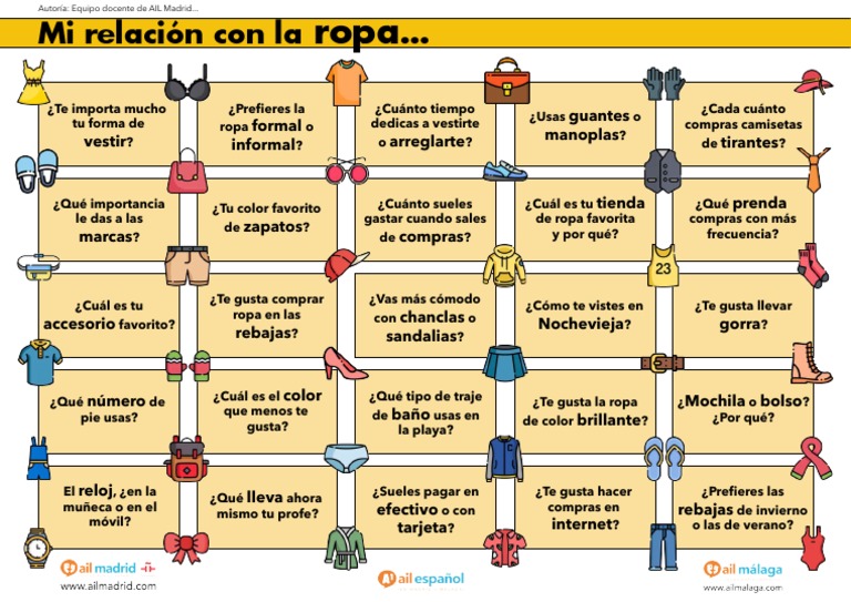 Vocabulario y hábitos sobre ropa | PDF | Ropa | Bienes manufacturados