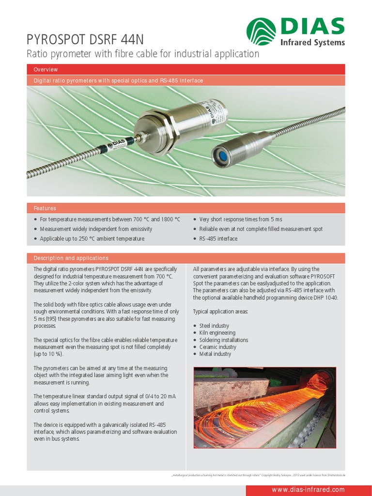 Datasheet A.10.2 Pyrospot - dsrf44n - Eng - Mail | PDF | Optics ...