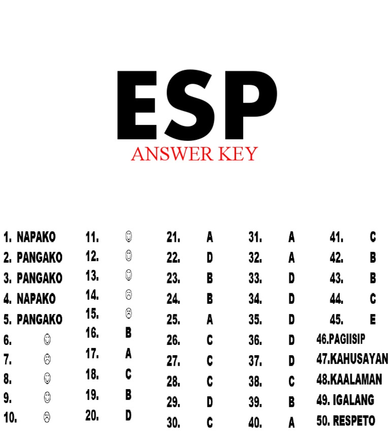 Esp Key Answer | PDF