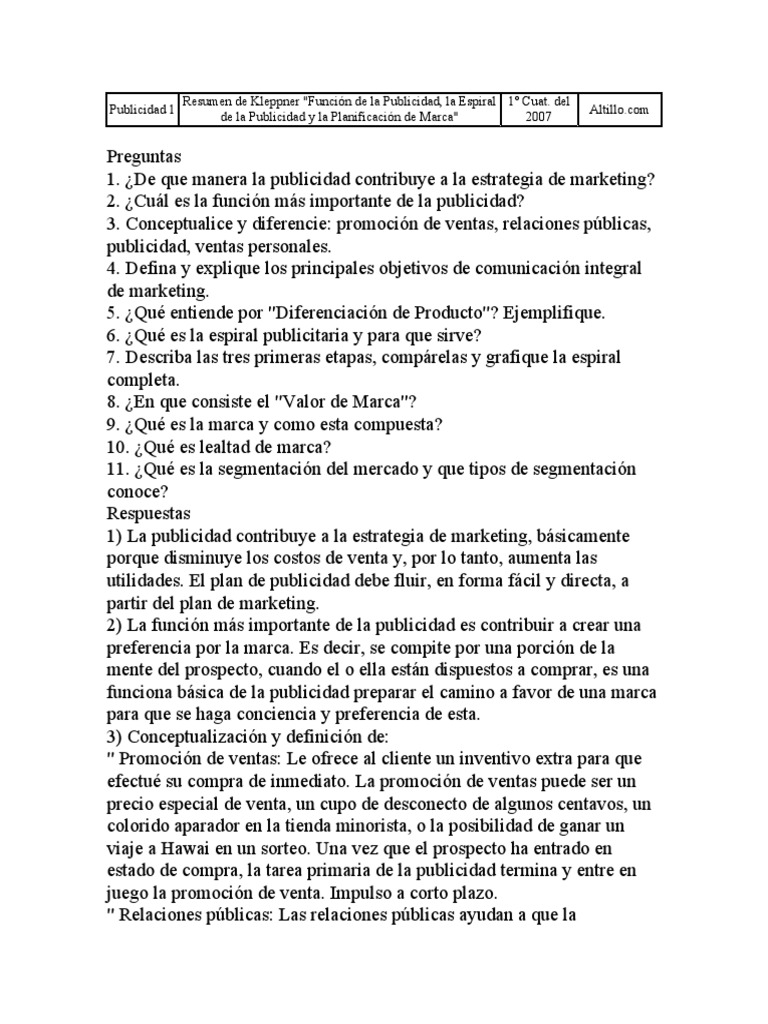 Resumen de Publicidad según Kleppner | PDF | Marketing | Publicidad