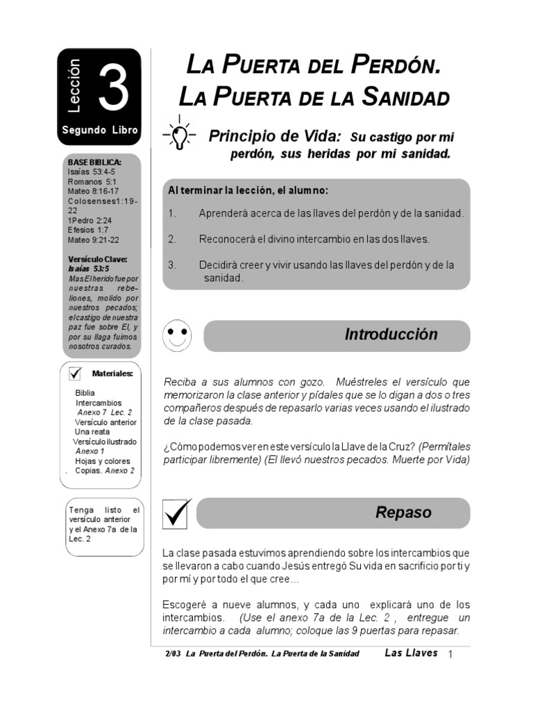 Llaves del Perdón y Sanidad | PDF | Perdón | Pecado