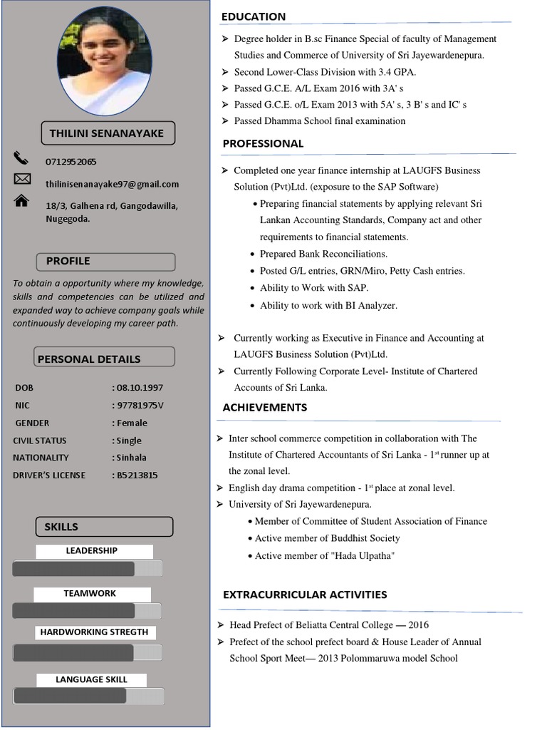 Thilini Senanayake-CV | PDF