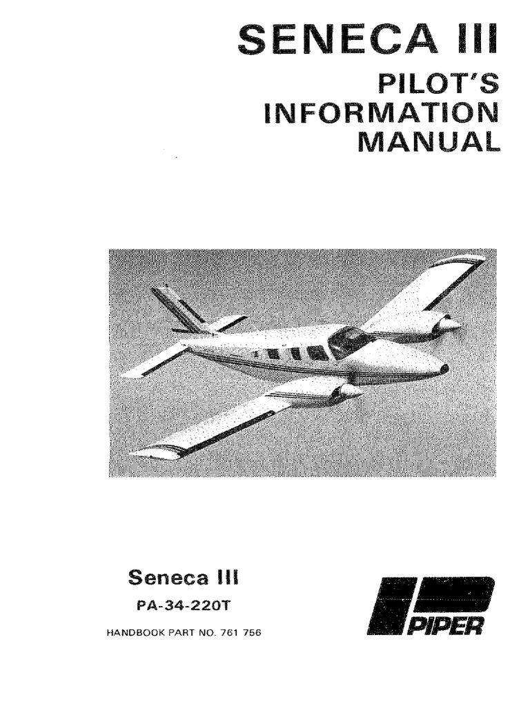 Seneca III Pilots Information Manual Sen | PDF | Airspeed | Aeronautics