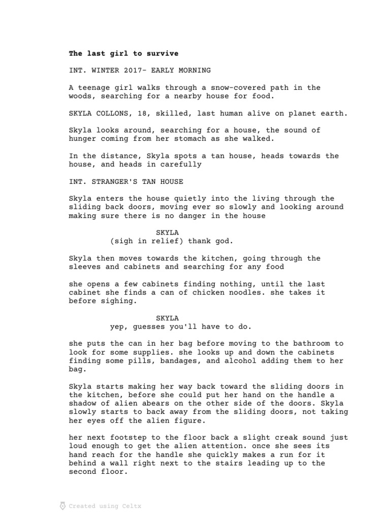 Script The Last Girl Standing | PDF