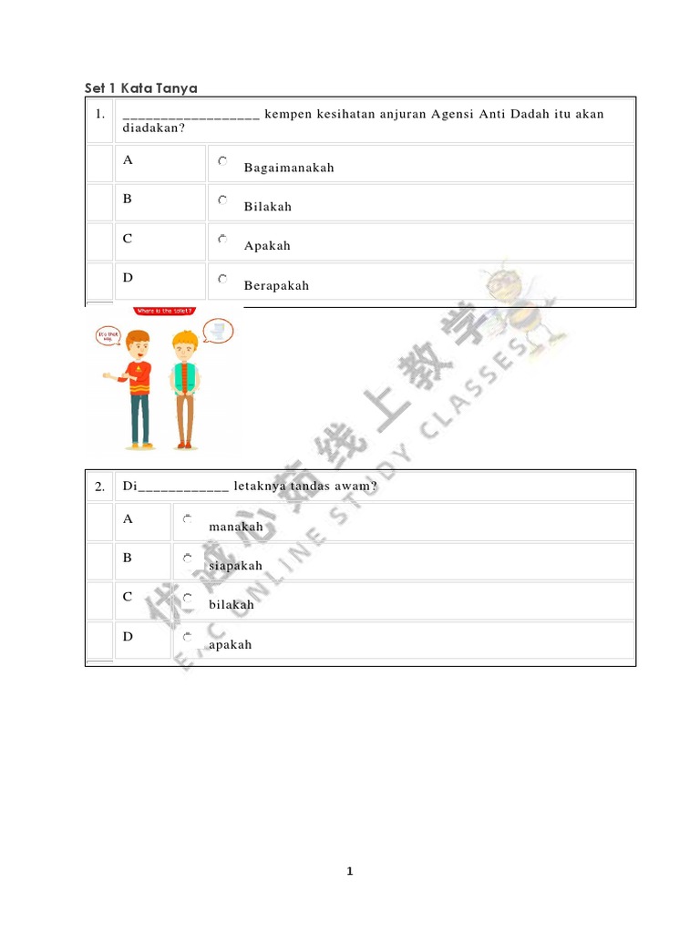 F2 Kata Tanya - LATIHAN | PDF