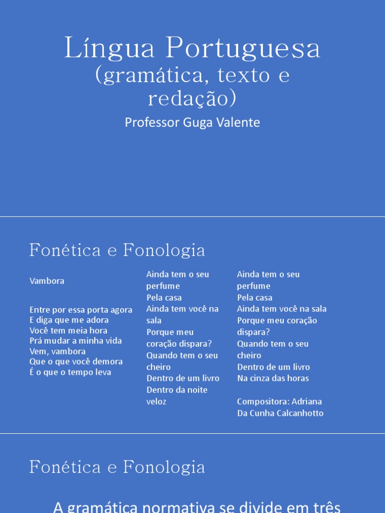 Aula 2 Fon Tica e Fonologia 1 | PDF | Fonética | Fonema