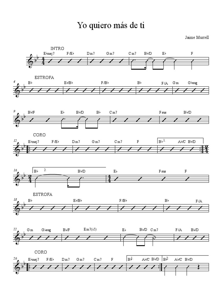 Yo Quiero Mas de Ti - Chart BB | PDF