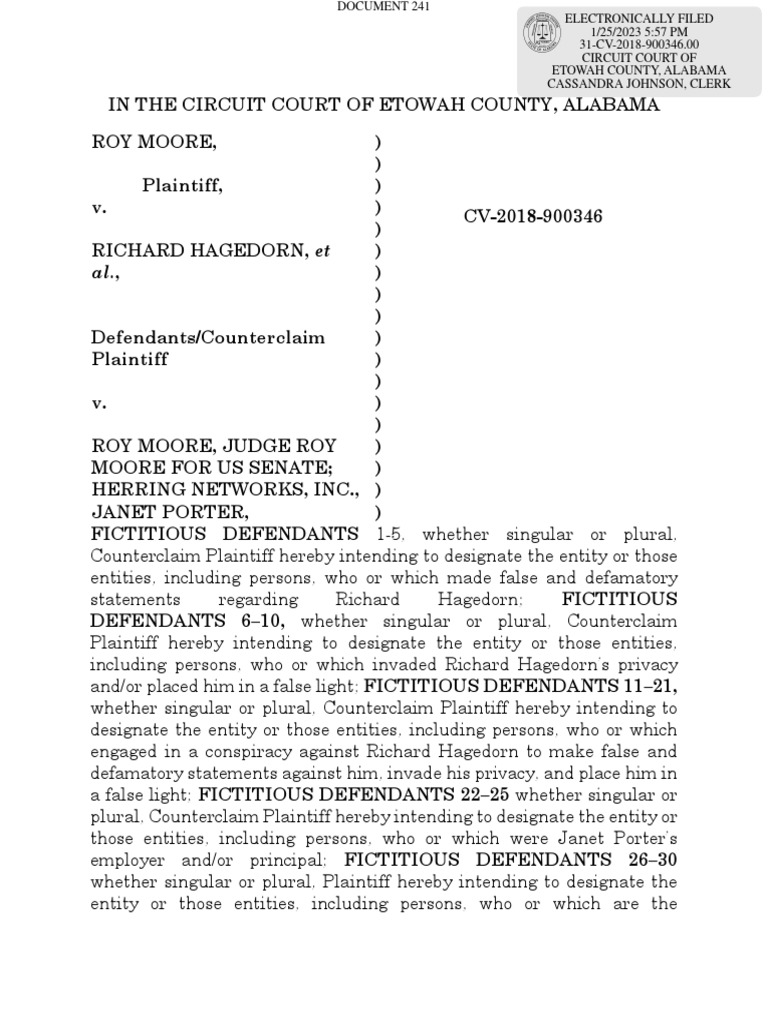 Hagedorn Countersuit | PDF | Defamation | Damages