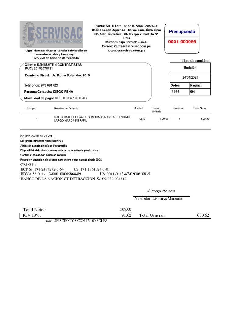 Cotiza 000066 - 2023 San Martin | PDF | Economias | Comercio