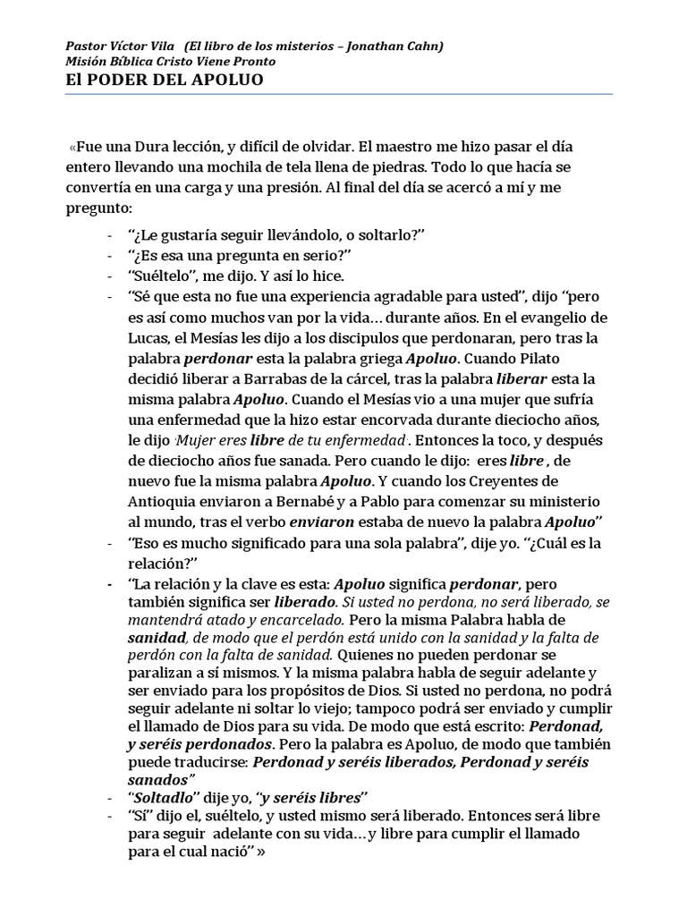 El Poder Del Apoluo | PDF | Creencia religiosa y doctrina