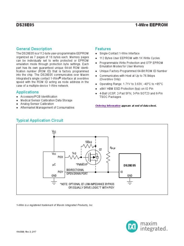 DS28E05 | PDF | Read Only Memory | Computer Memory