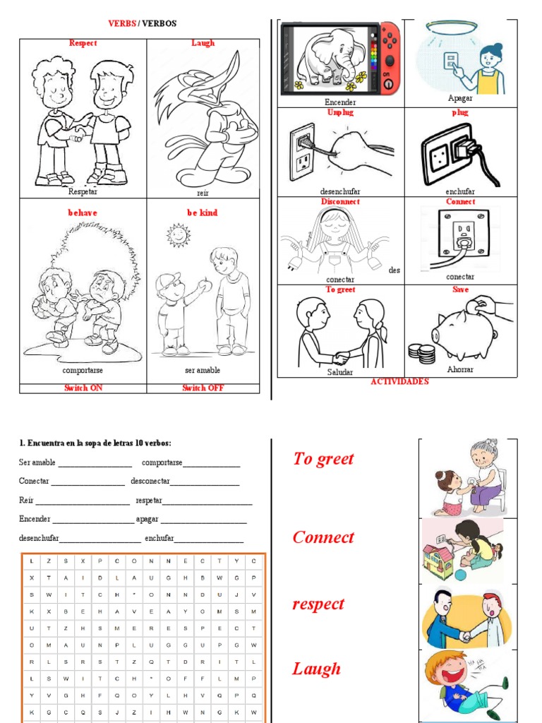 Verbos en Inglés y Español: Actividades SEO | PDF