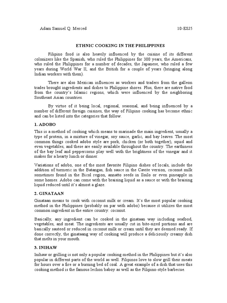Traditional Filipino Cooking Methods | PDF | Southeast Asian Cuisine ...