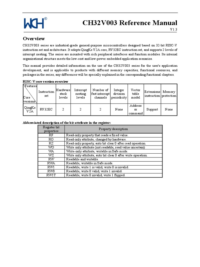 Manual de Referencia CH32V003 | PDF