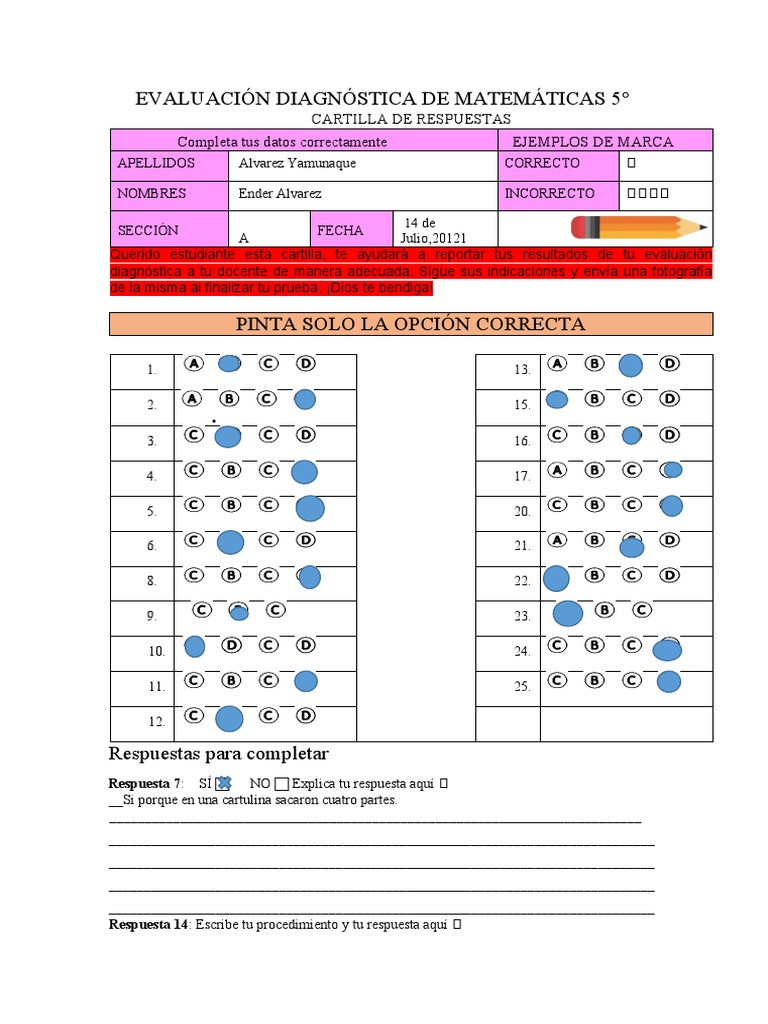 Matemáticas 5° - Cartilla | PDF