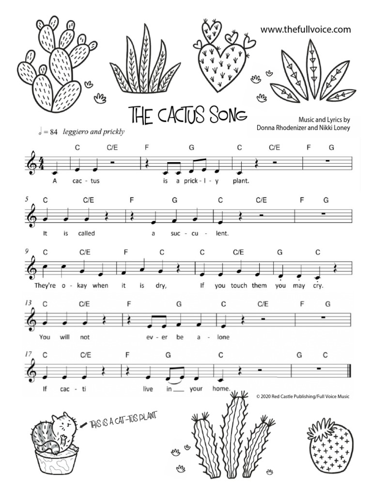 The Cactus Song FREEBIE | PDF | Home & Garden
