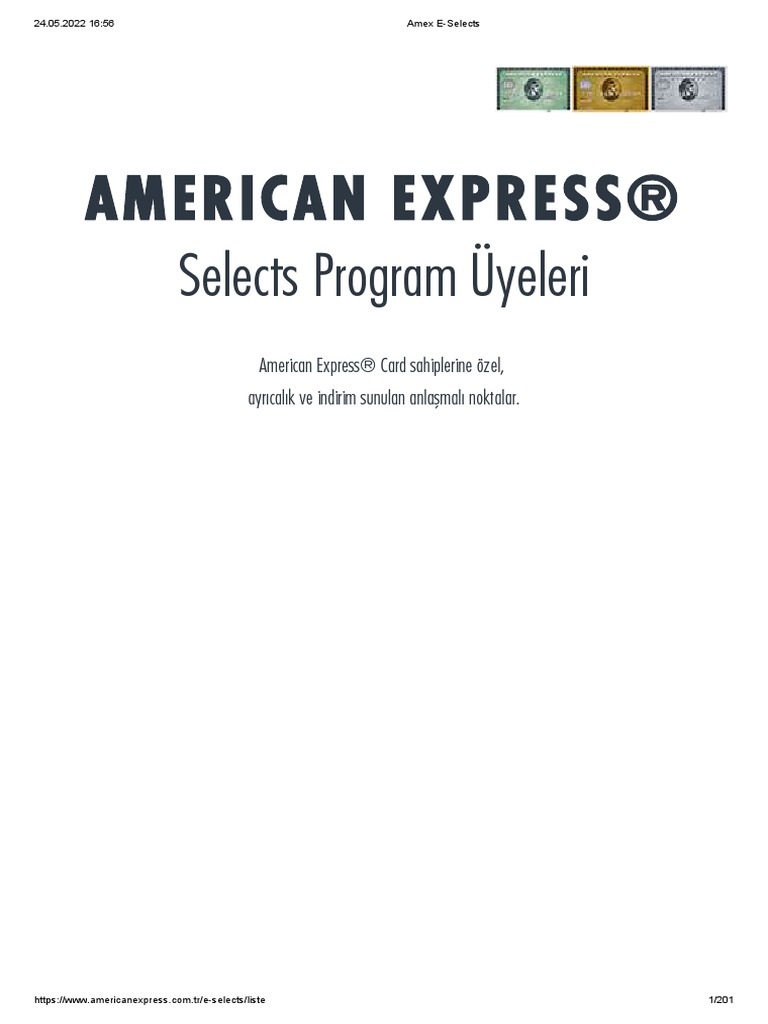 Amex Selects | PDF