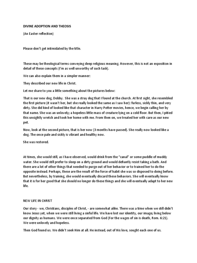 Divine Adoption and Theosis Explained | PDF | Jesus | Theology