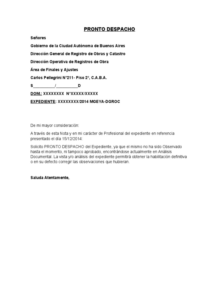 Pronto Despacho Obra | PDF