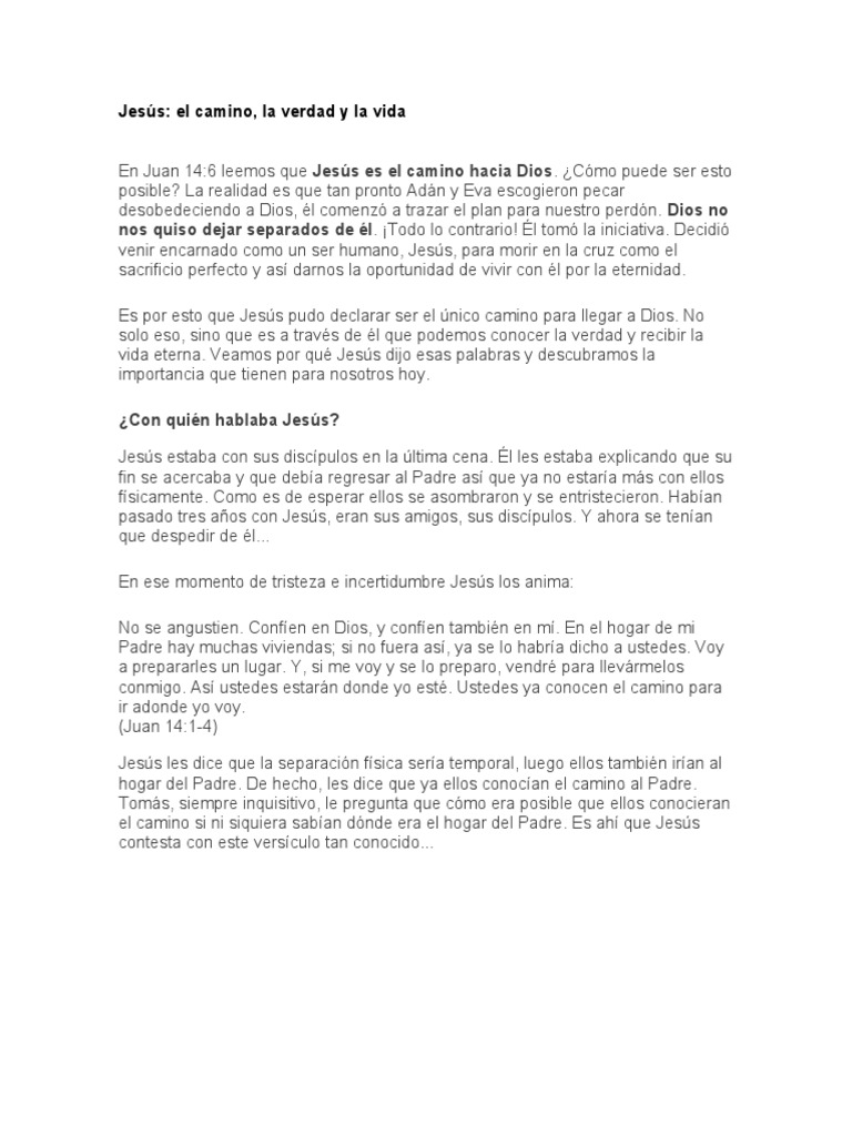 Jesus Es El Camino | PDF | Jesús | Salvación