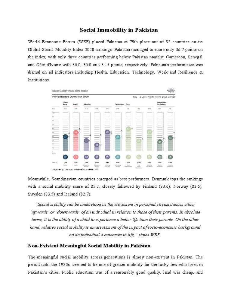 Social Immobility in Pakistan | PDF | Social Mobility | Employment