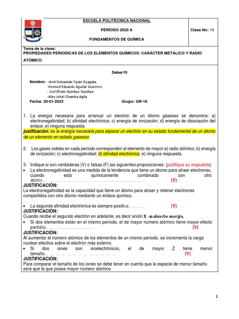 Quishpe Joel Gr-16 Clase 21 | PDF | Ion | Elementos químicos