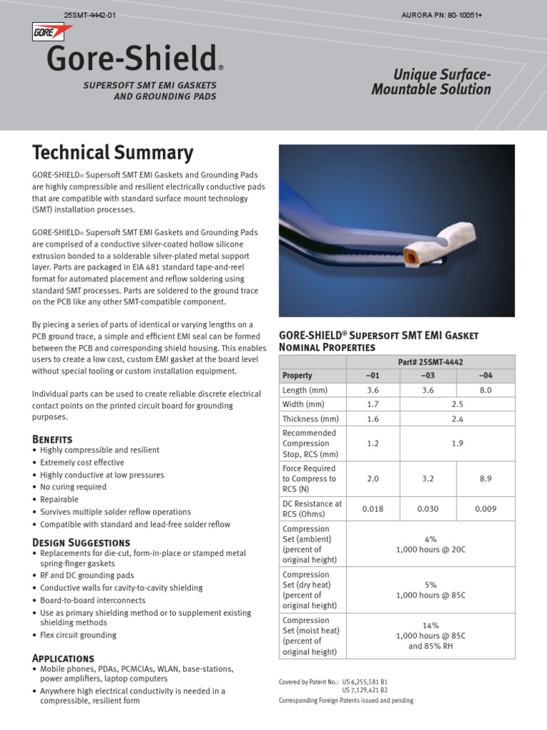 12628108.GORE SMT EMI Gasket Supersoft Data Sheet | PDF | Printed ...