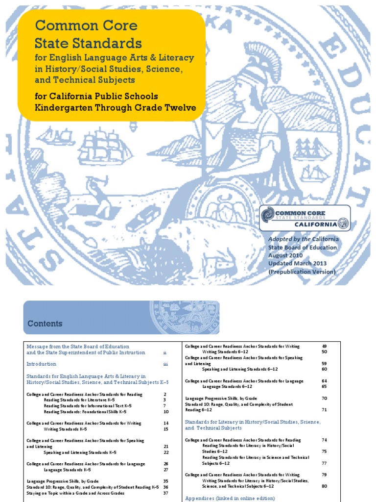 English Common Core Standards All | PDF | Literacy | National ...