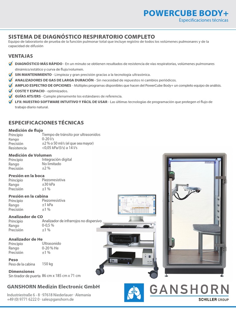 Pletismografo Corporal Ped-Adulto DAtasheet Ganshorn - PowerCube - BODY ...