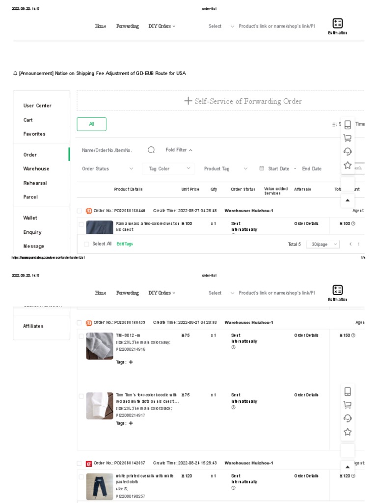 Order List | PDF | Pay Pal | Business