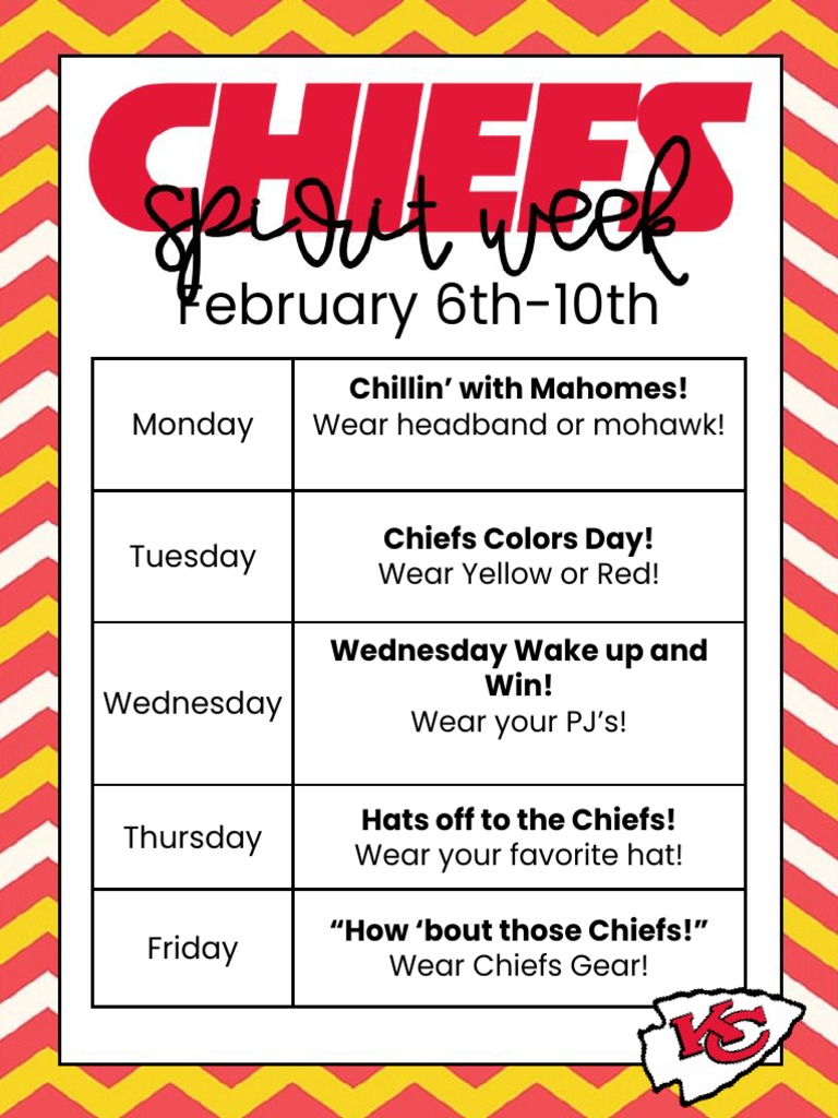 Shull Chiefs Spirit Week | PDF