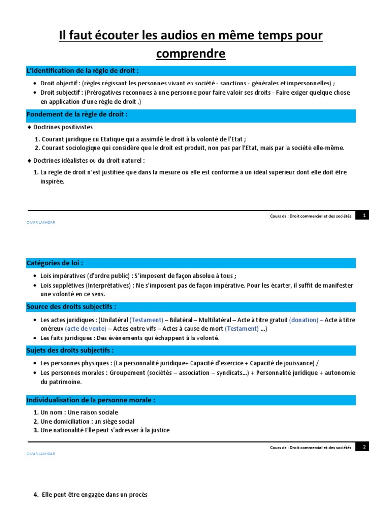 Partie 1 - RAPPEL (With Omar) | PDF