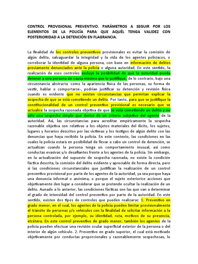 Control Provisional Preventivo | PDF | Policía | Justicia