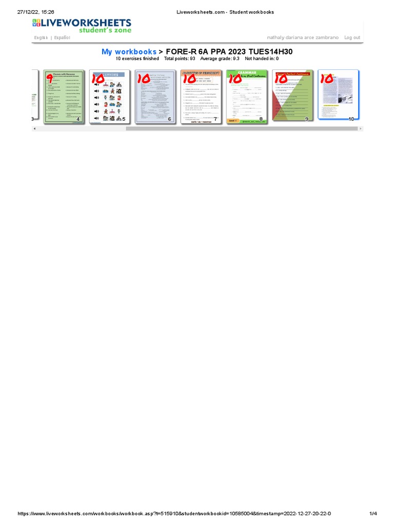 Student Workbook Performance Report | PDF