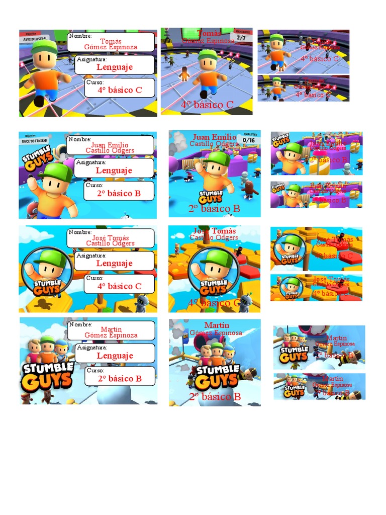 Stickers Escolares 2023 Stumble Guys | PDF