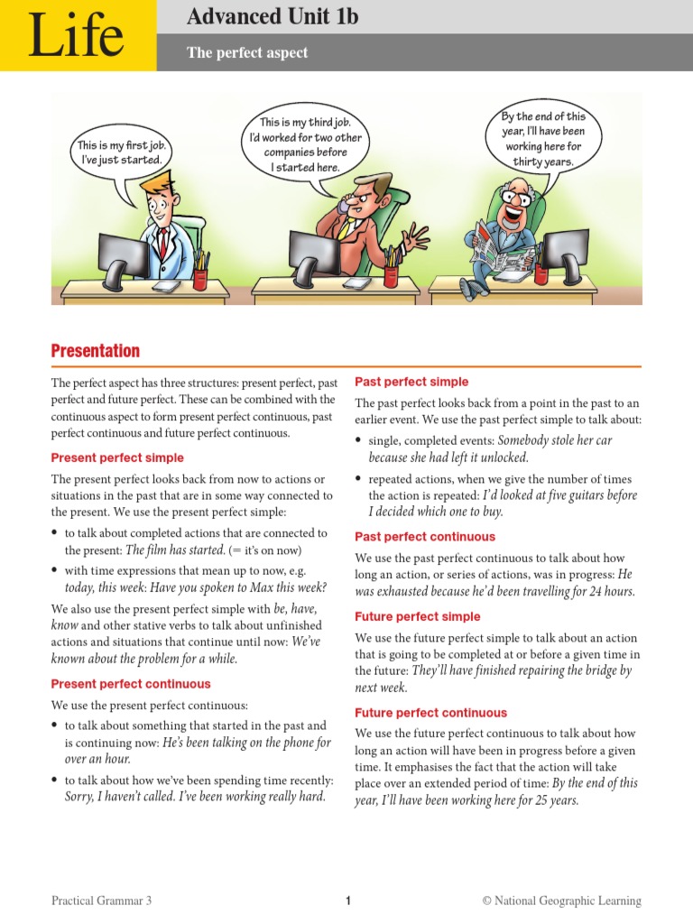 Perfect Aspect - 24 Jan 2023 | PDF | Perfect (Grammar) | Linguistics