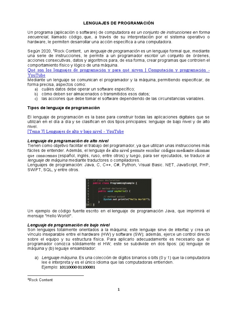 Lenguajes de Programación | PDF | Lenguaje de programación ...