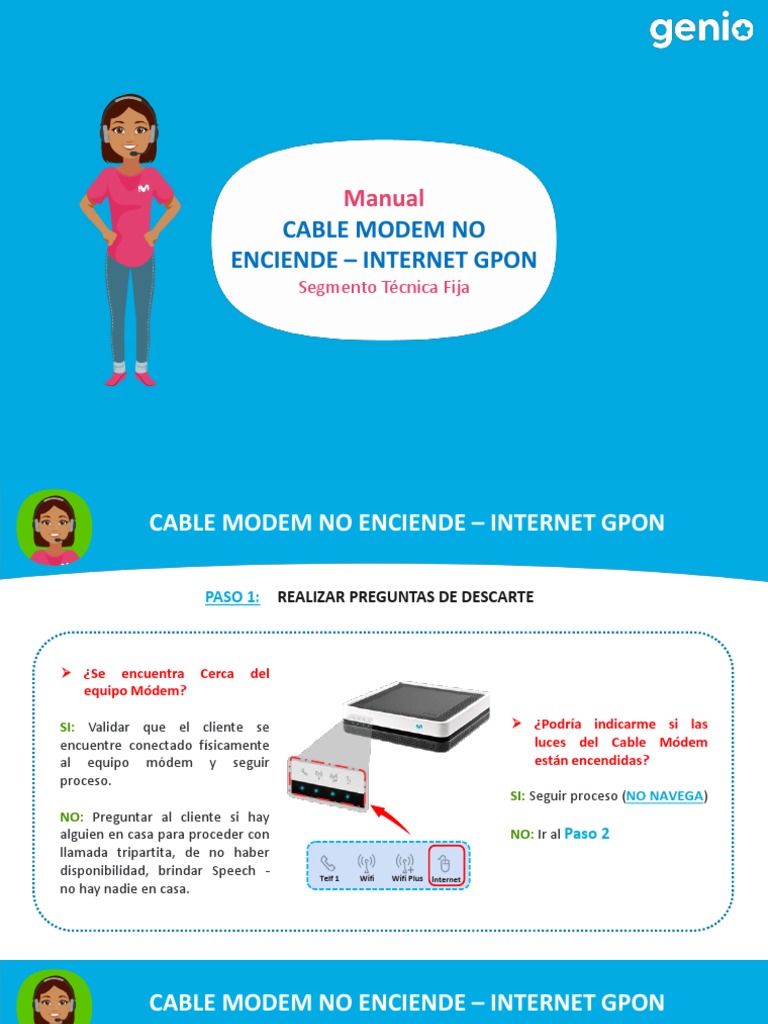 Cable MÓdem No Enciende Internet Gpon Pdf Comunicación Industrias