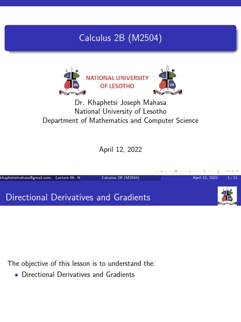 M2504 Lec 06 | PDF | Derivative | Gradient