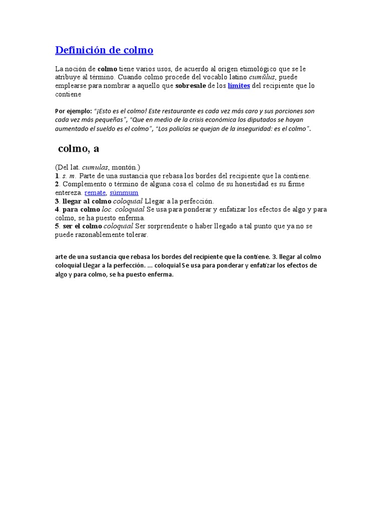 Definición de Colmo | PDF