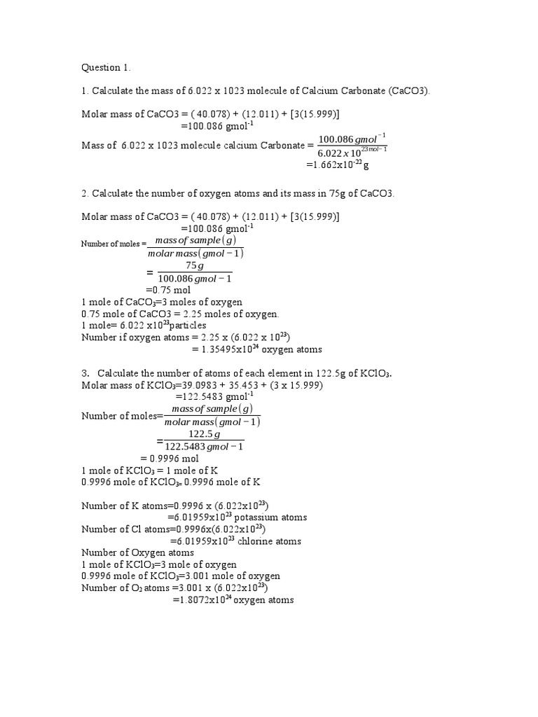Chemistry Kuiz 1 | PDF | Science & Mathematics